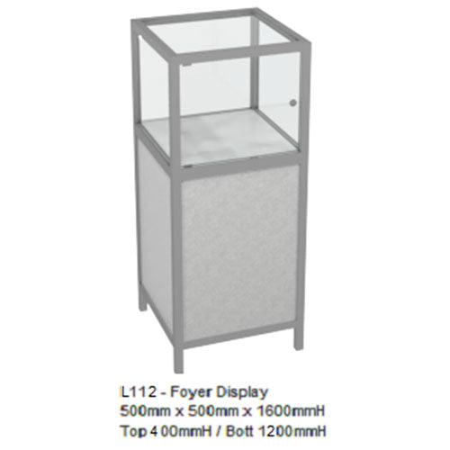 RMS Glass foyer display cabinet (L112) | RMS Shopfitting Ltd